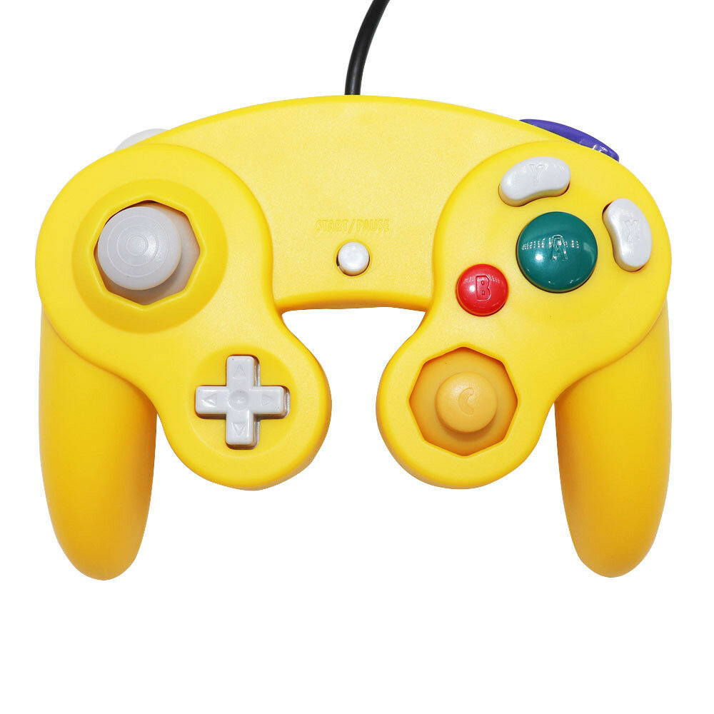 Контроллер для gamecube ngc с улучшенной вибрацией эргономичным дизайном для максимального комфорта желтый