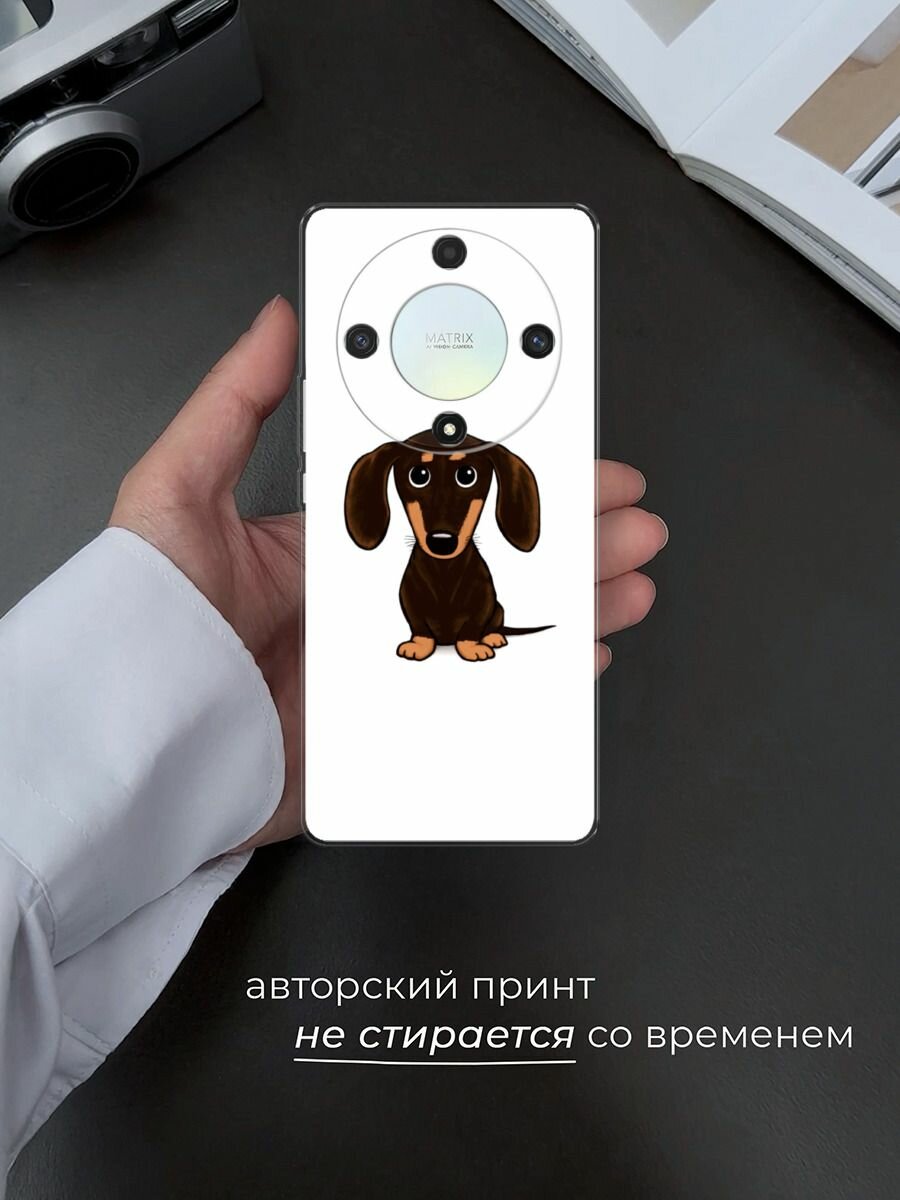 Силиконовый чехол на Honor X9A / Хонор X9A с принтом "Маленькая такса" — фото 1