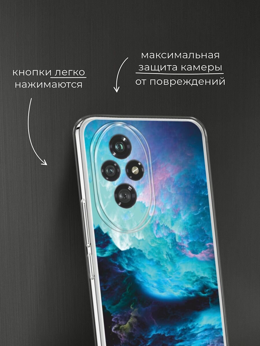 Силиконовый чехол на Honor 200 / Хонор 200 с принтом "Бирюзовое небо" — фото 1