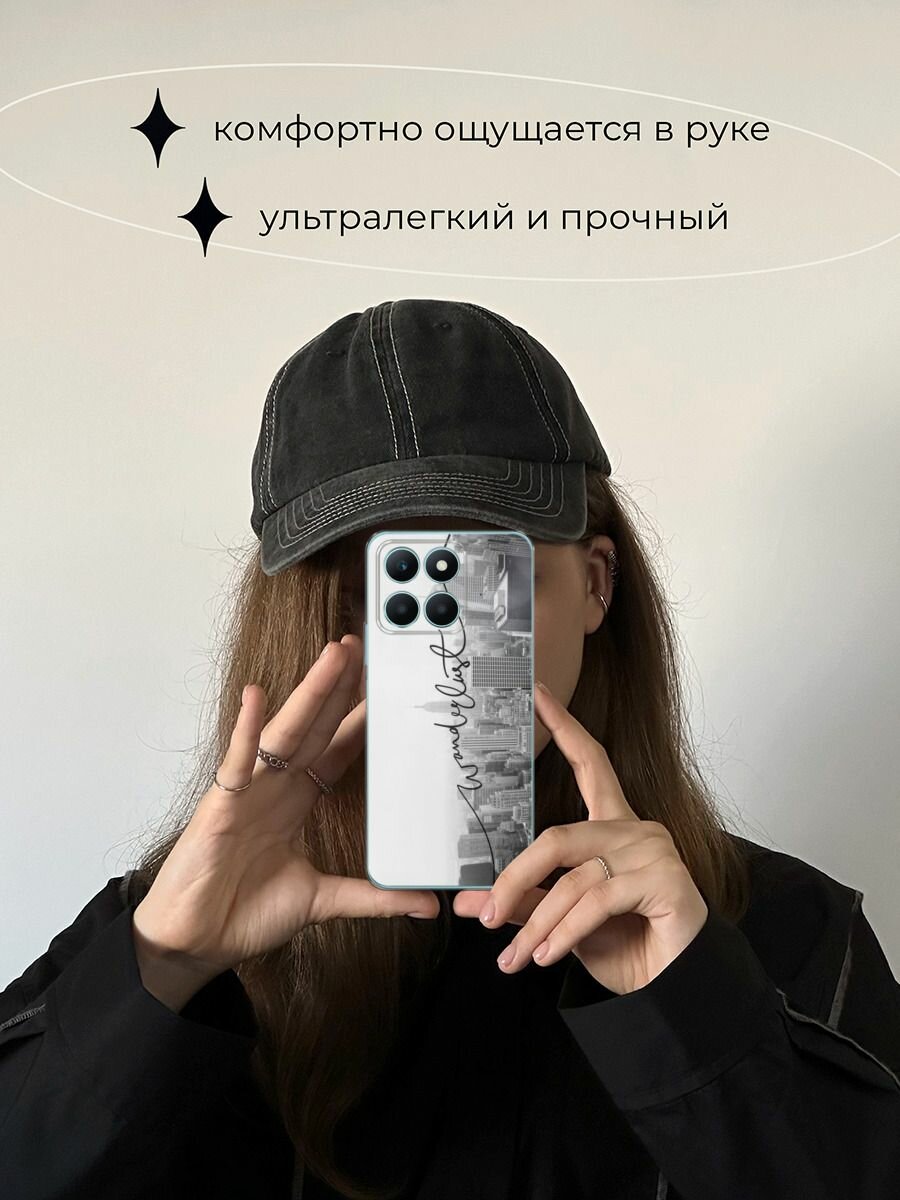 Силиконовый чехол на Honor X6A / Хонор X6A с принтом "Черно город" — фото 1