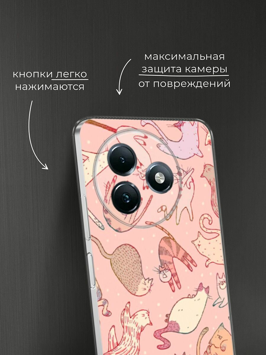 Силиконовый чехол на Itel S24 / Ител S24 с принтом "Розовое счастье" — фото 1