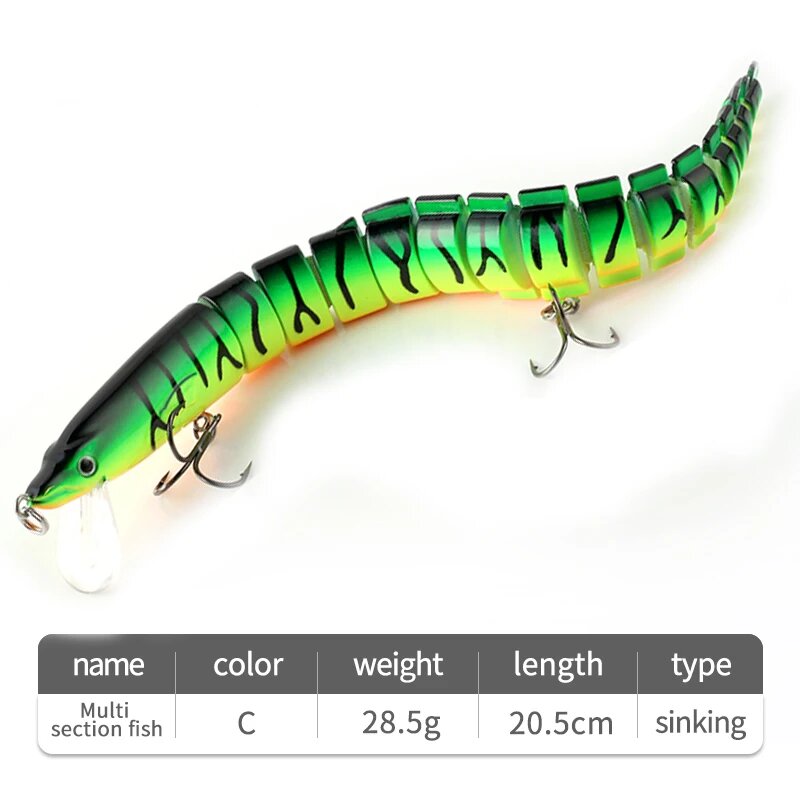 Воблер Multi section fish C, 28.5g, 20.5cm, sinking