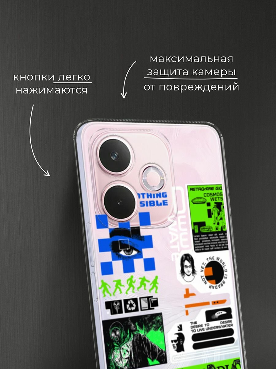Чехол на Oppo A5 Pro / Оппо А5 Про с принтом "Nothing impossible", прозрачный — фото 1