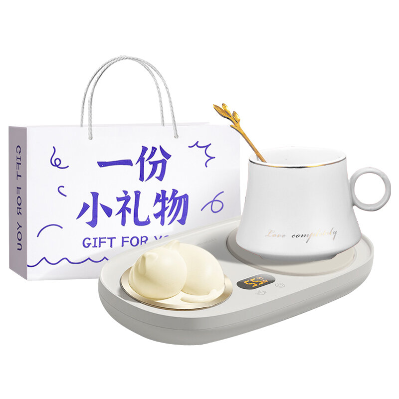 Электрические чашки CHIELYUAL, warm coaster white, комплект: warm coaster + ceramic cup + gift bag