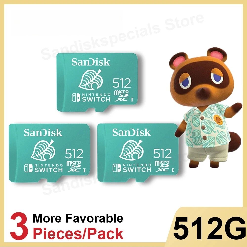 SanDisk microSD карта памяти для Nintendo Switch 128/256/512 ГБ 512G -3PCS