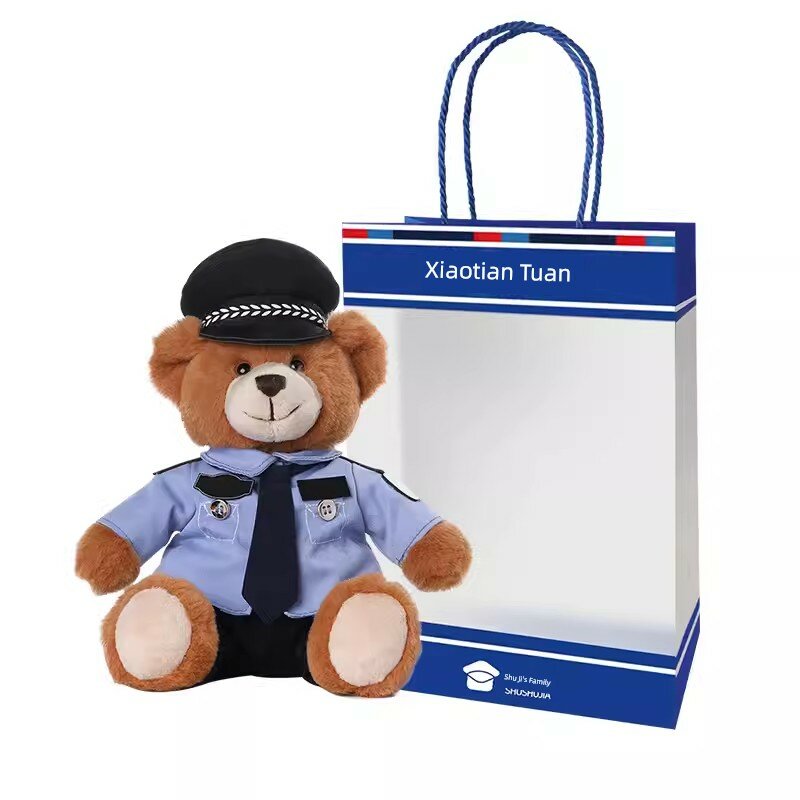 Плюшевая игрушка «Полицейский» из коллекции Shushu's, кукла-полицейский, подарок для любителей дорожной безопасности,