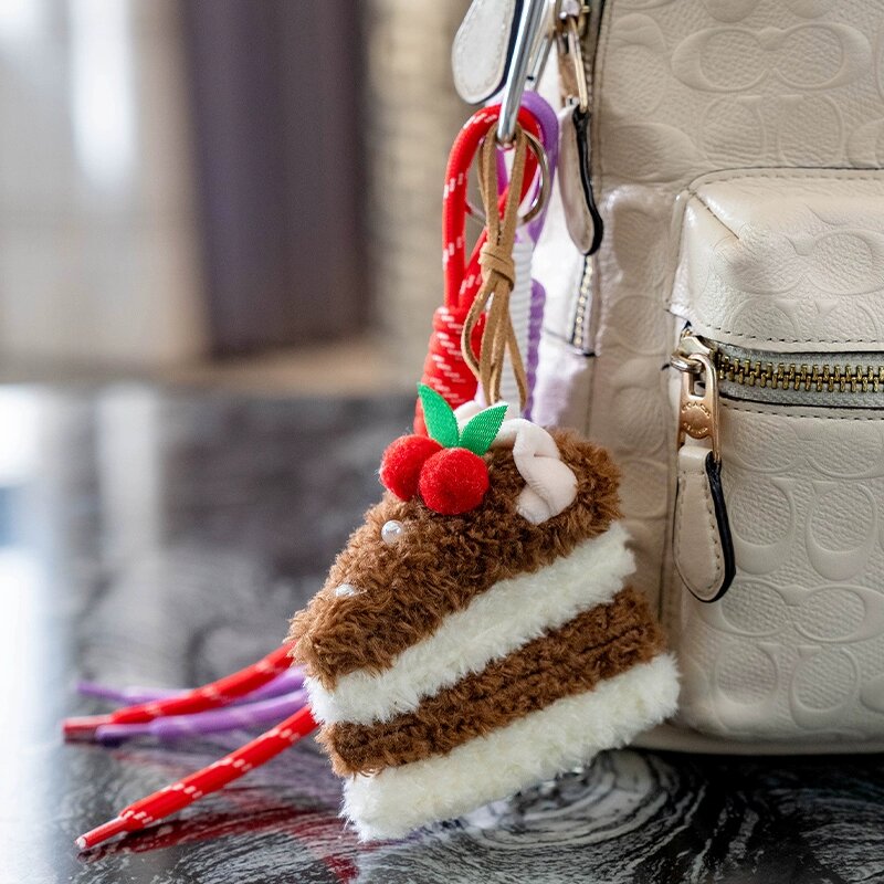 Мягкая игрушка-тортик, маленький кулон, кукла-десерт, аксессуар для рюкзака, брелок, подарок для женщин Коричневый