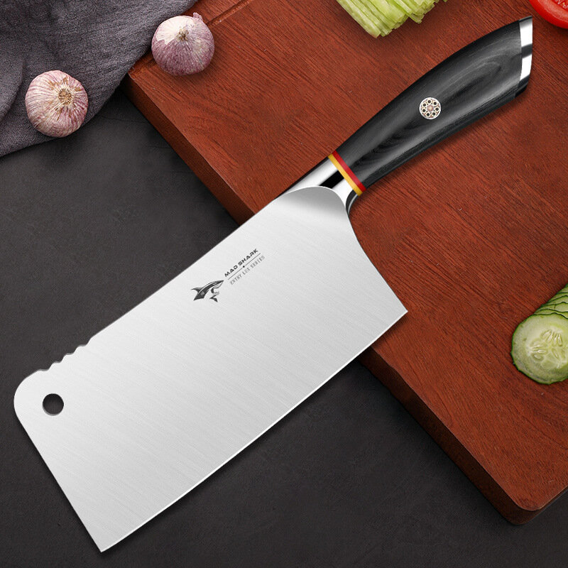 Безумный акула, острый кухонный нож из нержавеющей стали, нож для резки костей, многофункциональный нож, фруктовый нож серии De Gang