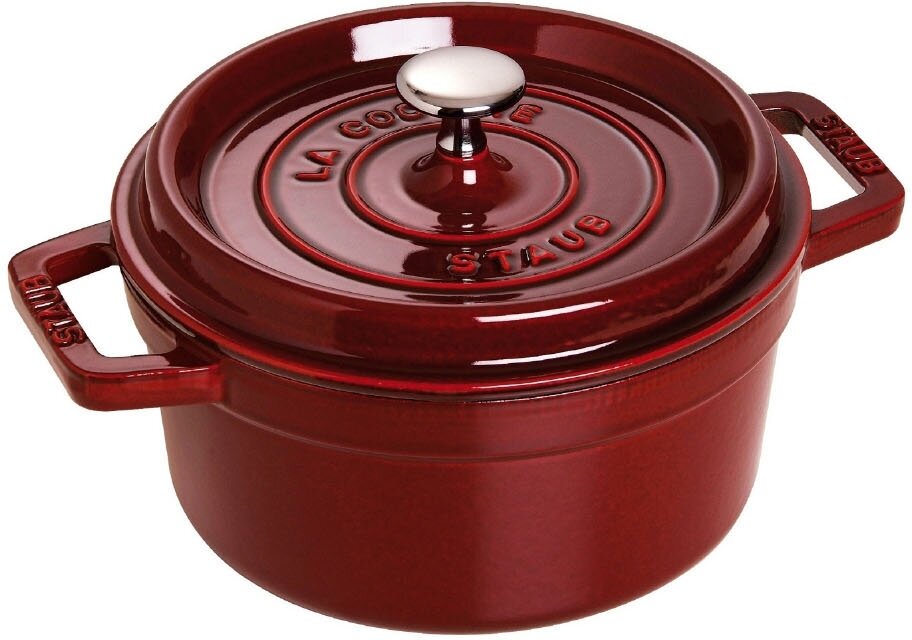 Кокот Staub круглый, 28 см, 6,7 л, гранатовый