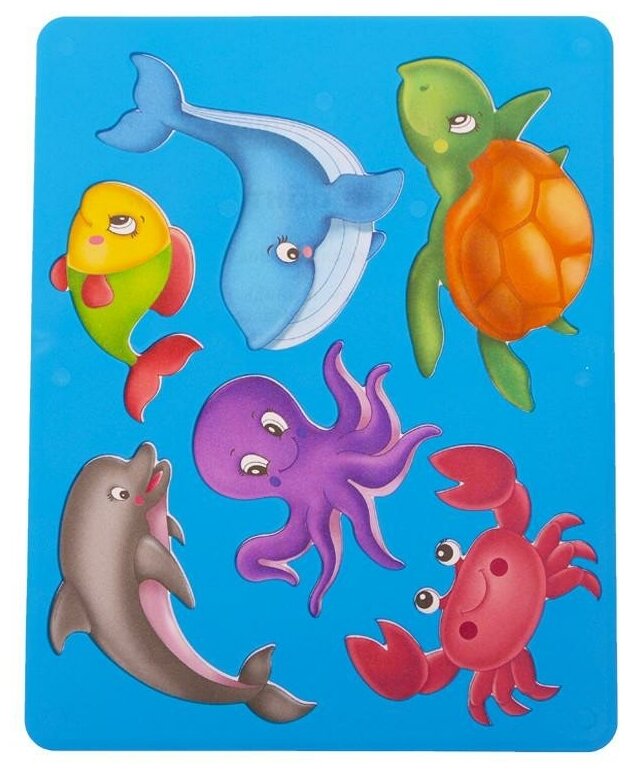Проф-Пресс (канцтовары) Трафарет "Морские обитатели"