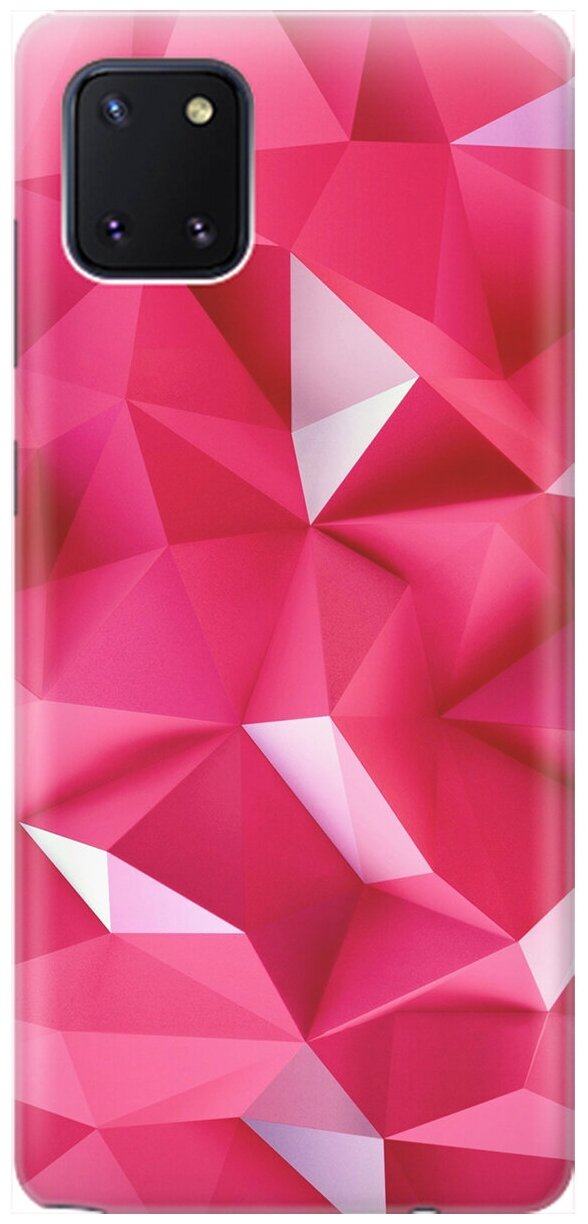 Силиконовый чехол на Samsung Galaxy Note 10 Lite, Самсунг Ноут 10 Лайт с принтом "Малиновые ромбы"