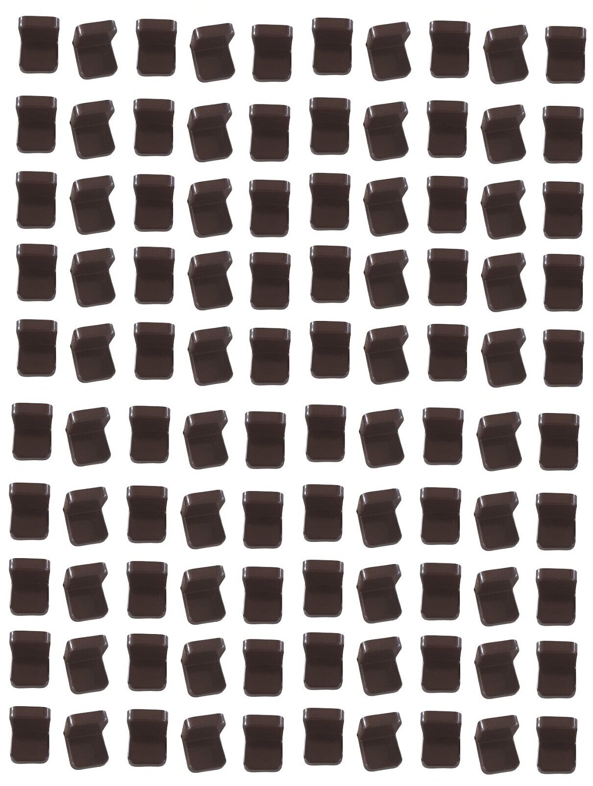 Уголок крепежный 20х20 с пластиковой крышкой, коричневый, 100 штук.