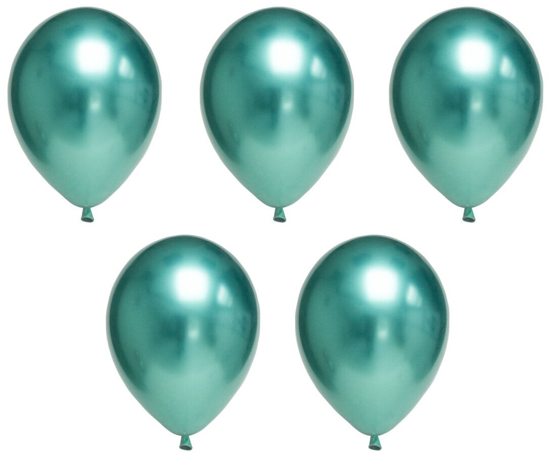 Набор воздушных шаров 5 шт "BOOMZEE" BXMS-30 30 см 01_ хром металлик зеленый