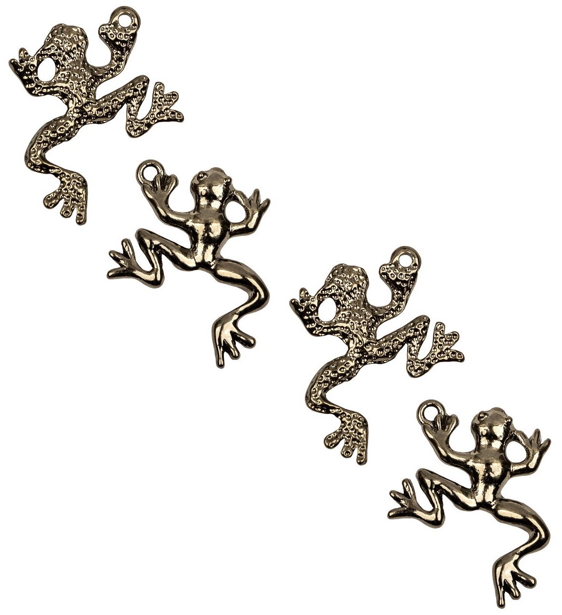 Подвеска лягушка 24х19х4 мм, отверстие - 2 мм, латунь с покрытием "черный никель", 4 шт.