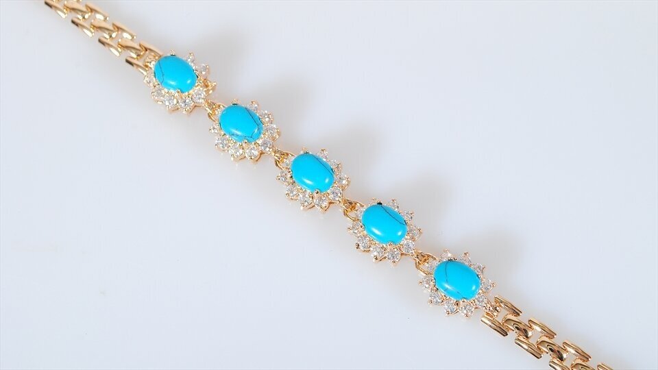 Плетеный браслет, бирюза