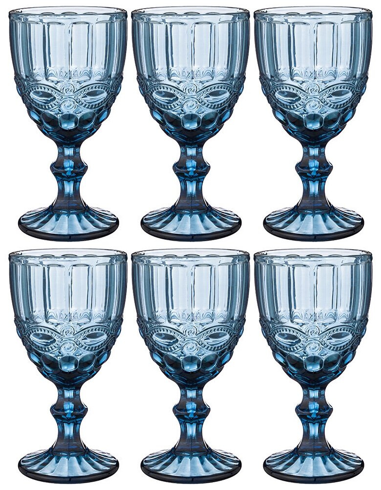 Набор бокалов для вина Lefard серпентина из 6 шт. серия Muza color 300 мл / в 17 см 781-104