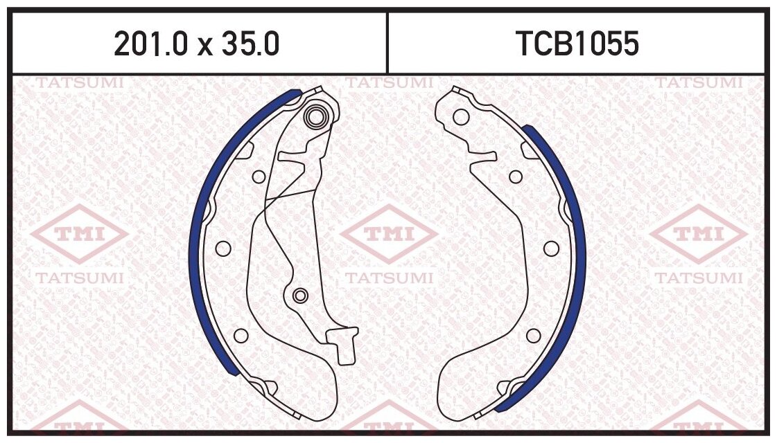 Колодки тормозные барабанные зад TATSUMI TCB1055