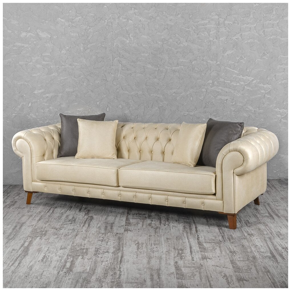 Прямой диван Замша, "Классик", Decor of Today, механизм нераскладной, 240х100х74 (габариты)