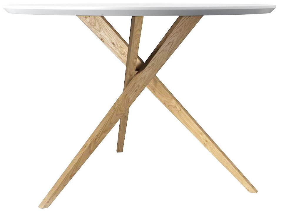 Обеденный круглый стол на 3-х дубовых ножках. Диаметр столешницы 1000 мм