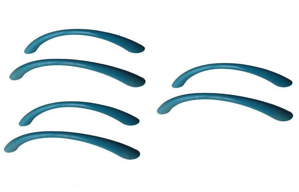 Ручка-скоба, 128 мм, бирюза, комплект 6 штук