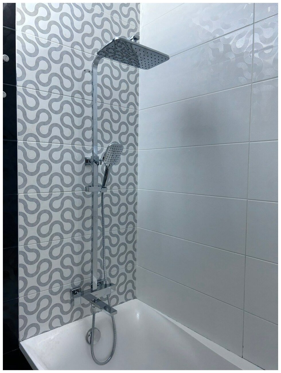 Душевой релинг с термостатом и тропическим душем Vieir V393561 Хром