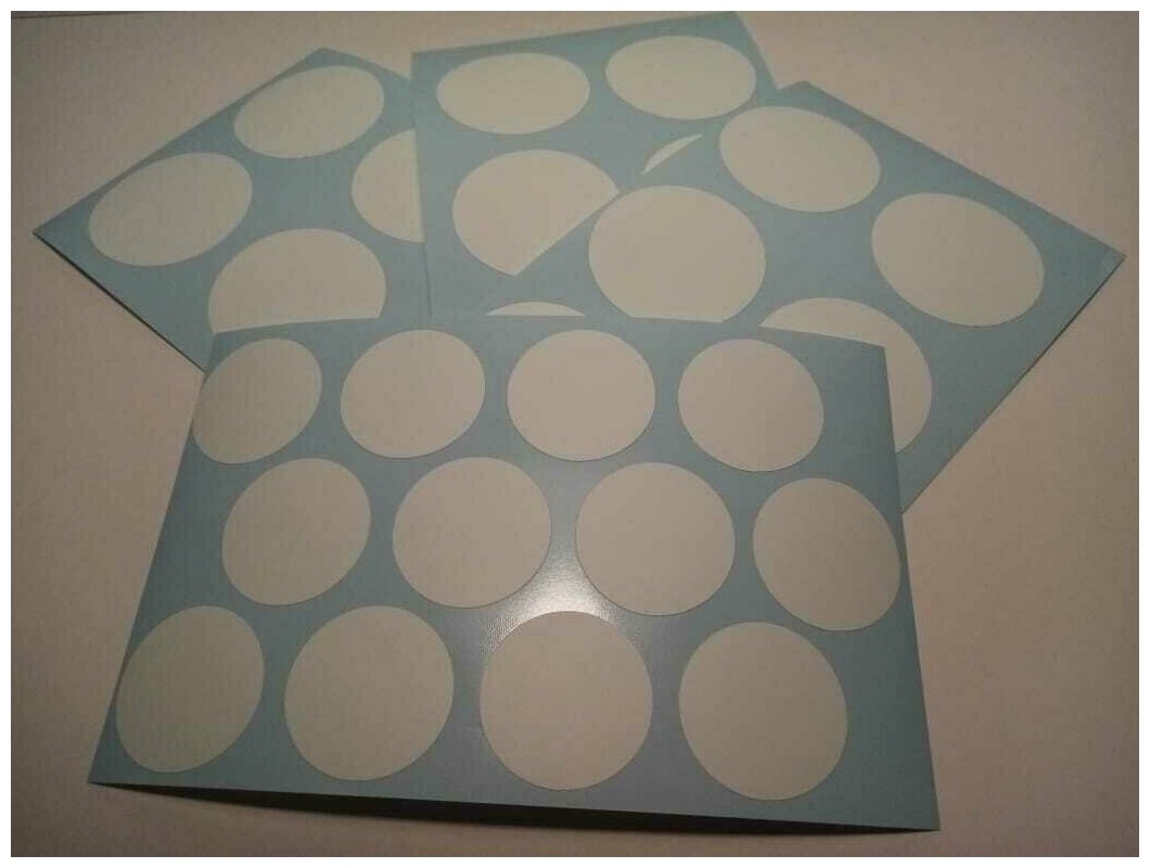 Наклейки Круги белые 30шт. (12шт. 3см. и 18шт. 4см.). Стикеры для декора интерьера, авто, творчества.