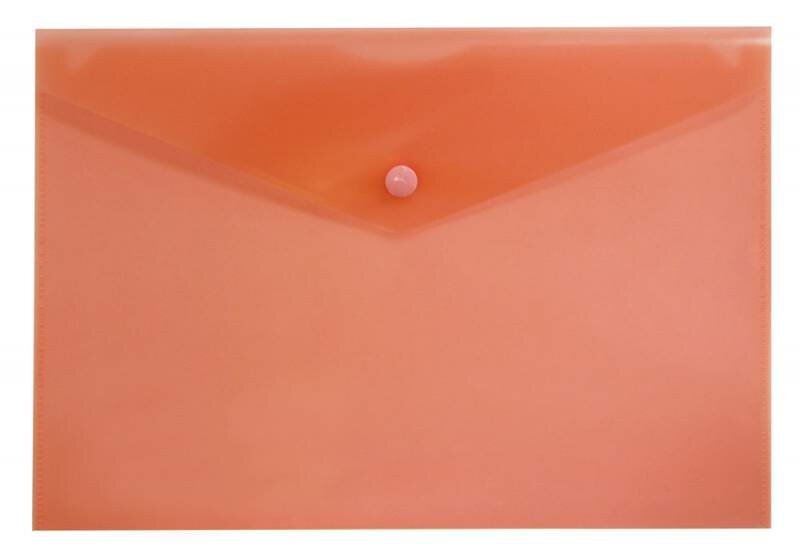 Конверт на кнопке Бюрократ -PK804A5RED A5 пластик 0.18мм красный