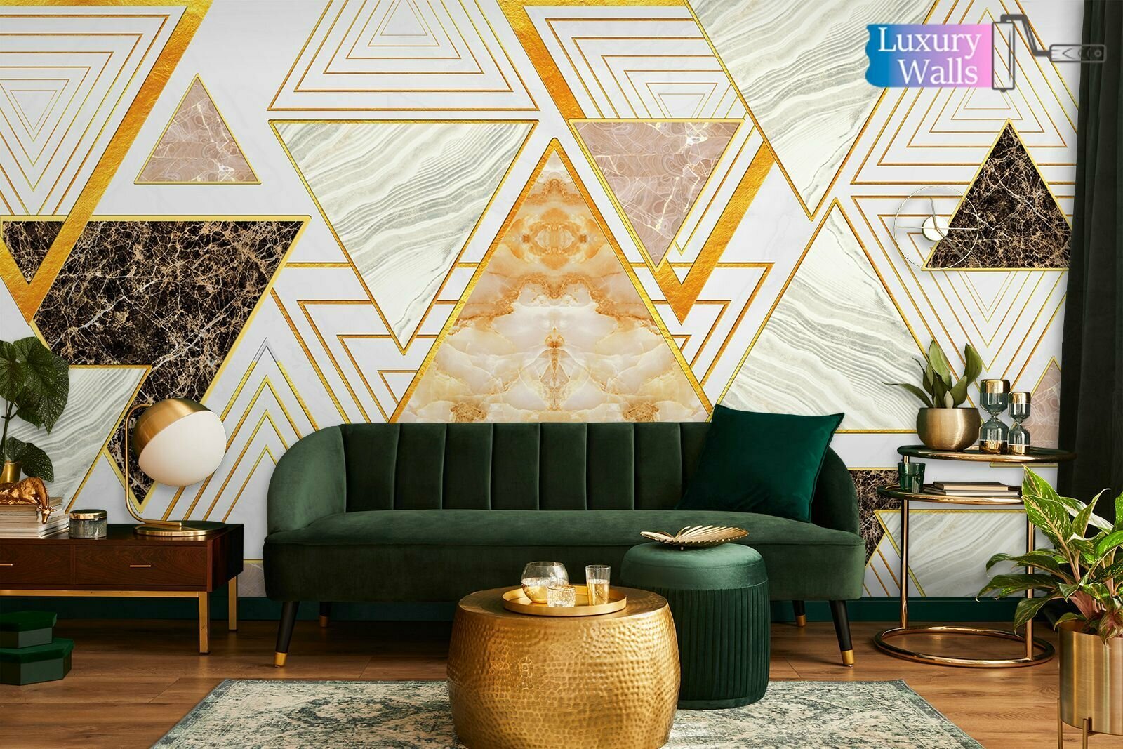 Фотообои 3d на стену флизелиновые Геометрия, Мрамор 500х270 см Luxury Walls AM15805