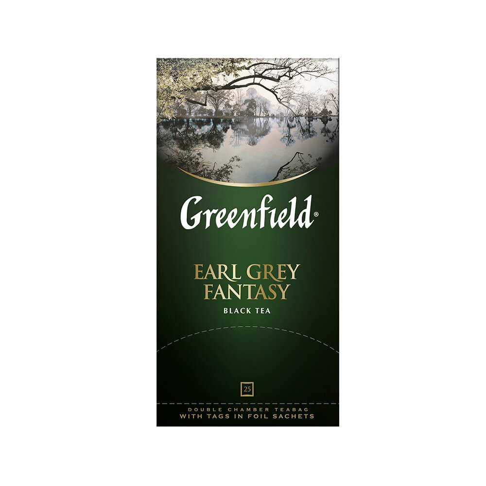 Чай черный GREENFIELD Earl Grey Fantasy с ароматом бергамота, 25пак