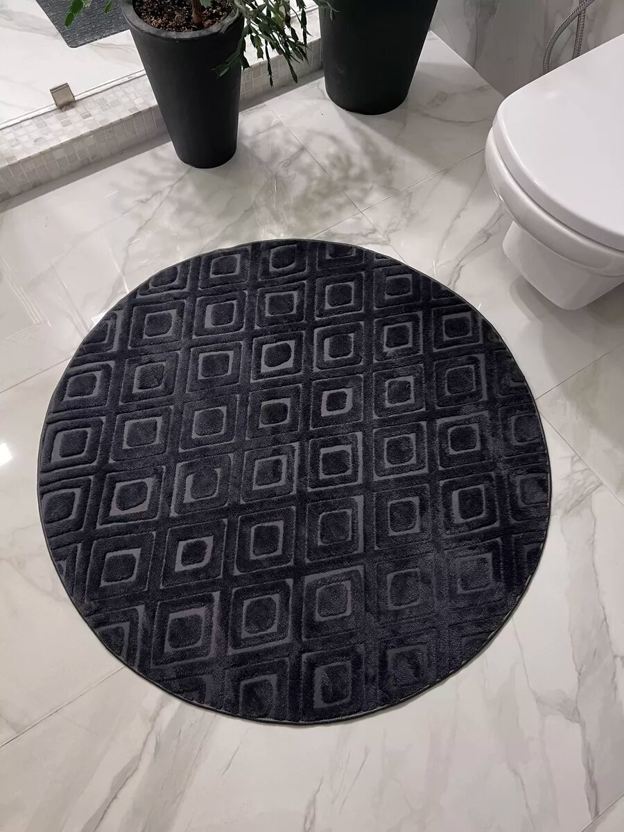 Коврик Natali's Carpets на пол для ванной и туалета 80х80 см Турция