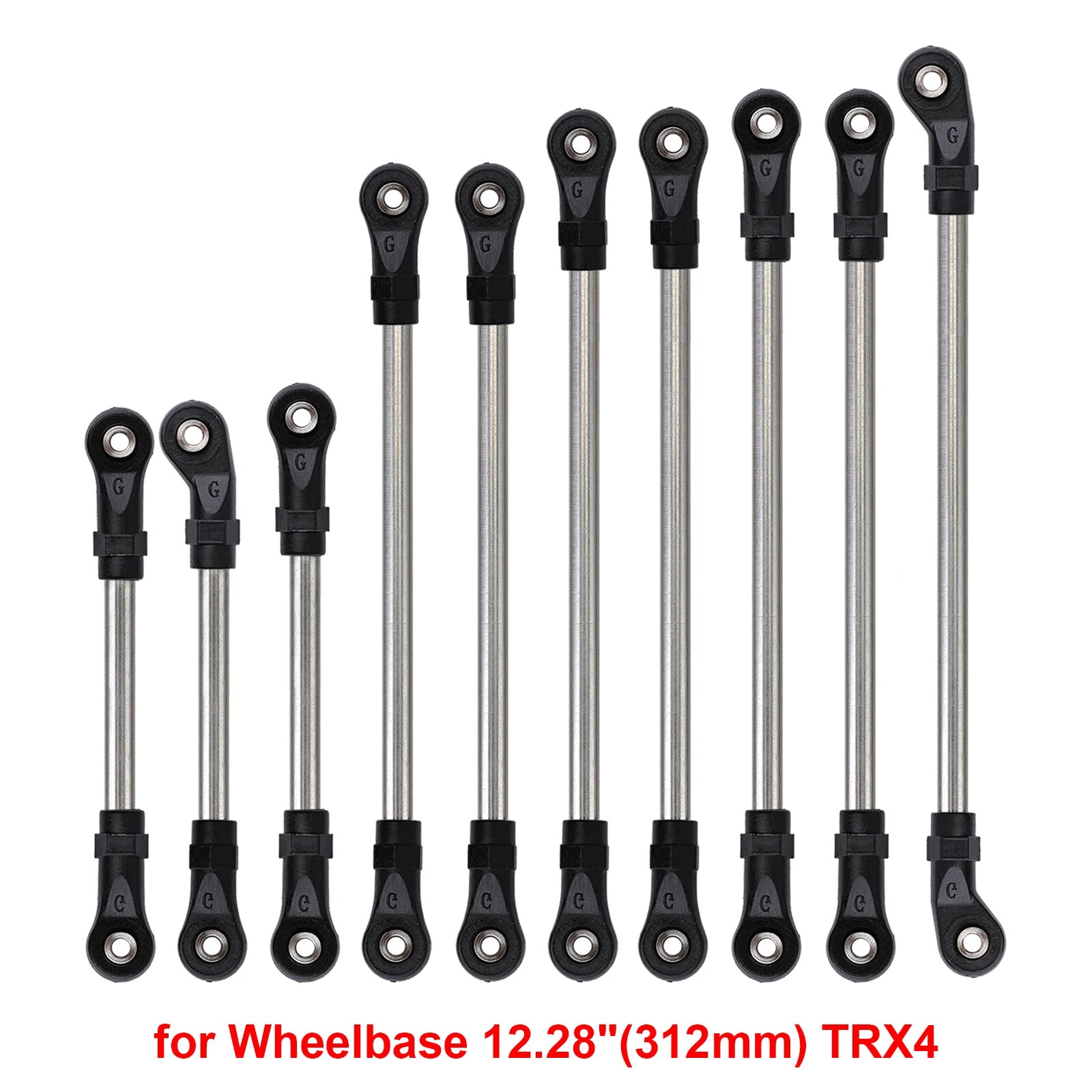 INJORA Звенья TRX4 TRX6, 312mm, Черный
