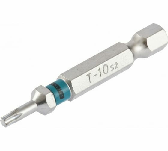 Набор бит GROSS TORX 11468, T10, сталь S2, магнитный адаптер, 50мм, 10шт