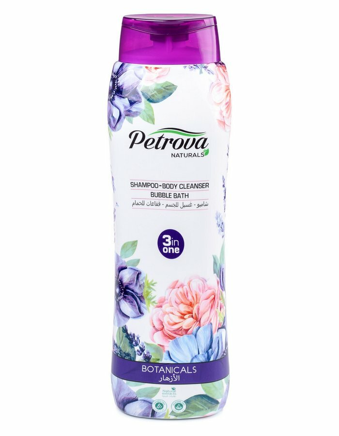 Petrova Naturals Shampoo - Body Cleanser - Bubble Bath - Botanicals 3 в 1 Шампунь, гель для душа и пена для ванн 500 мл.