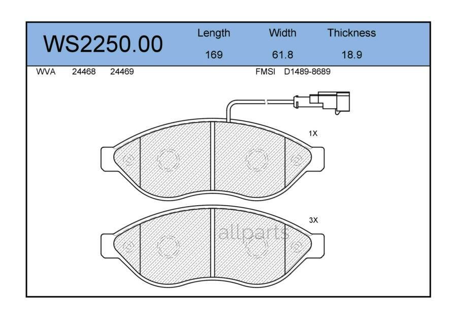 JEENICE WS225000 Колодки тормозные дисковые | перед |