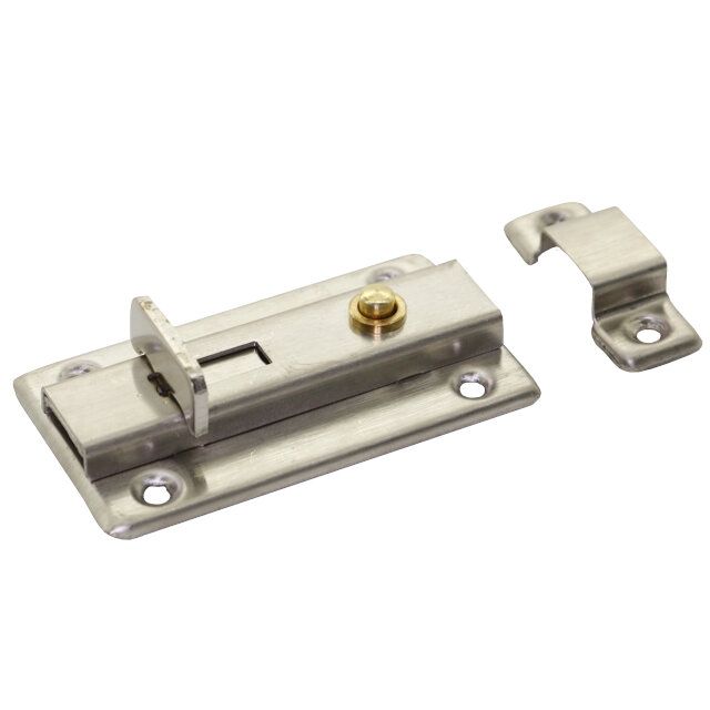 Задвижка полуавтомат 75 мм из нержавеющей стали с кнопкой надёжное запирающее устройство