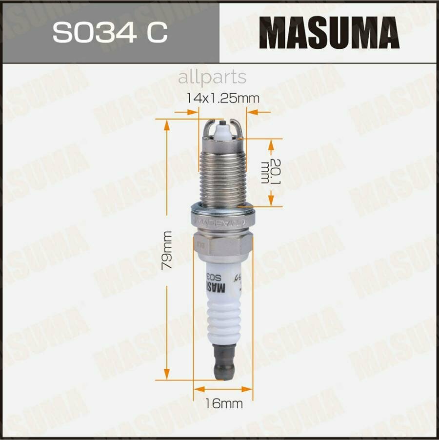 MASUMA S034C Свеча зажигания NICKEL BKR5EKUC (7273)
