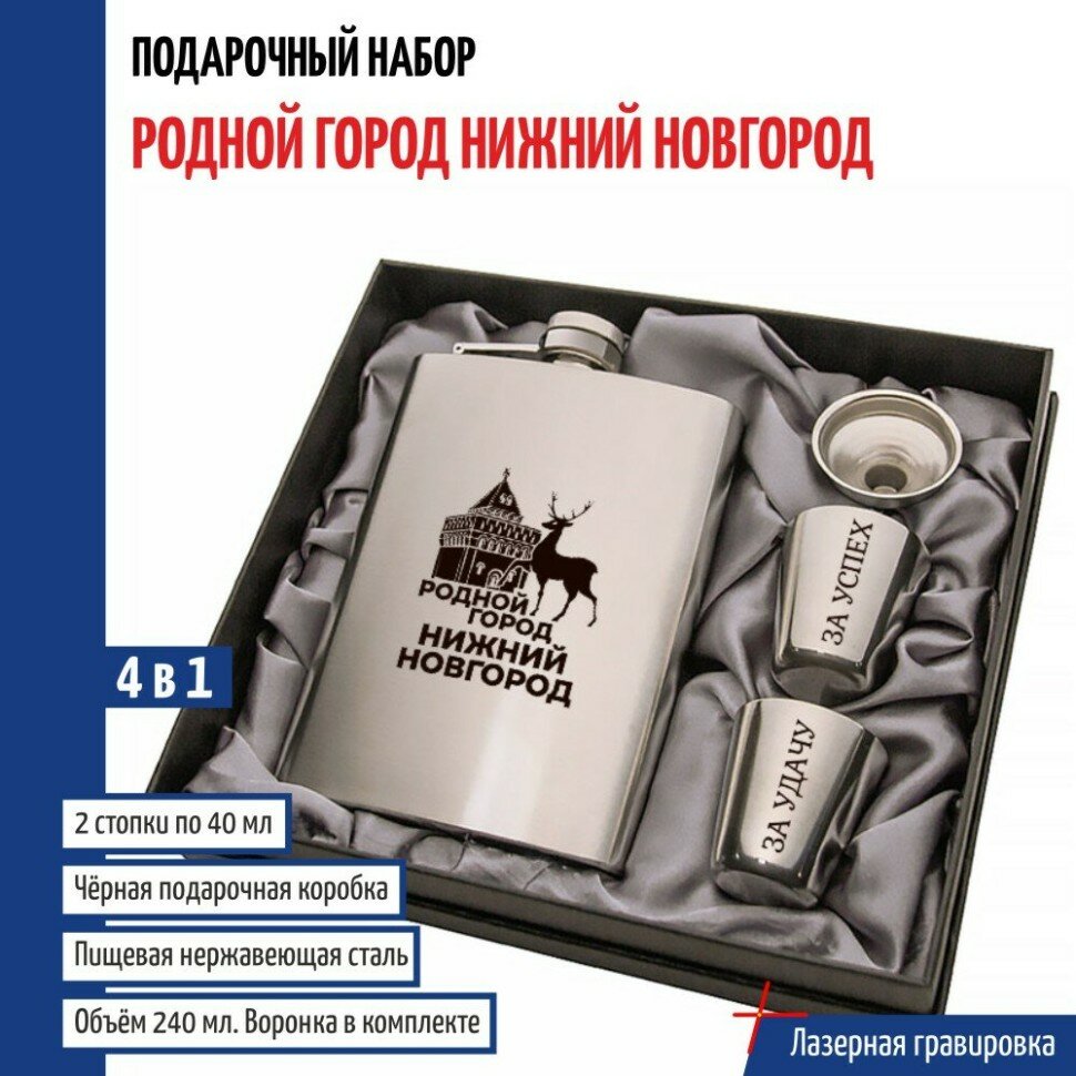 Набор "Родной город Нижний Новгород" (фляжка, стопки, воронка)