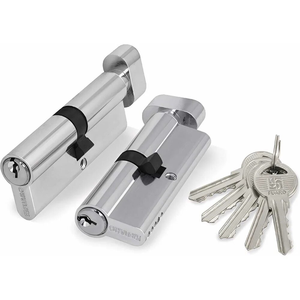 Цилиндровый механизм с вертушкой Fuaro 100 ZM 70 mm /30+10+30/ CP хром