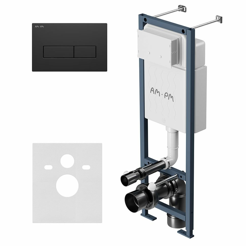 Инсталляция для подвес унитаза AM.PM ErgoFit M с мех. клавишей, черный матовый
