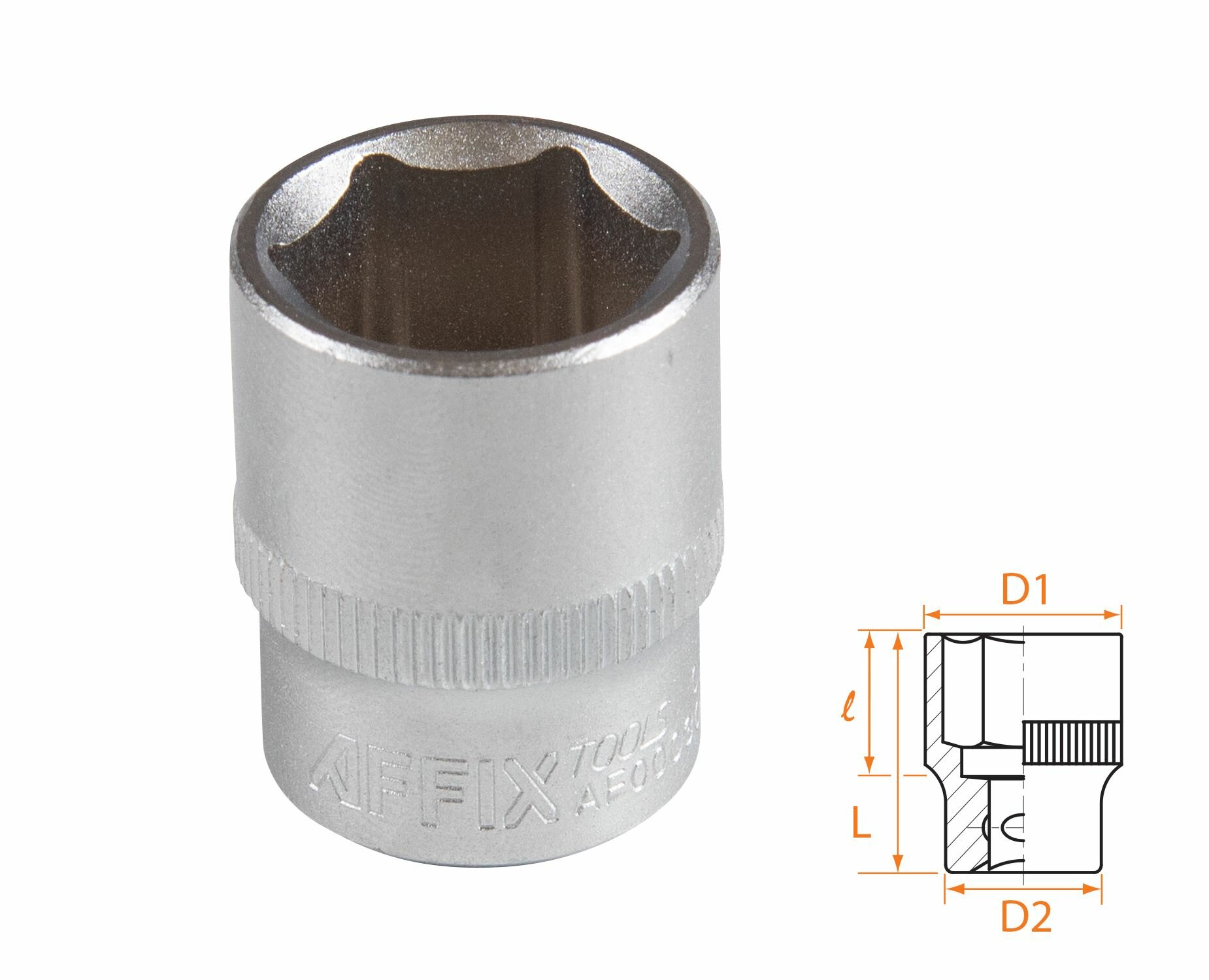 AFFIX Головка торцевая стандартная шестигранная 3/8", 17 мм AF00030017
