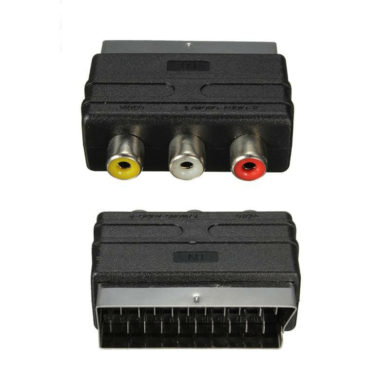 Комплект 2 шт. Переходник SCART на 3xRCA тюльпаны для телевизора