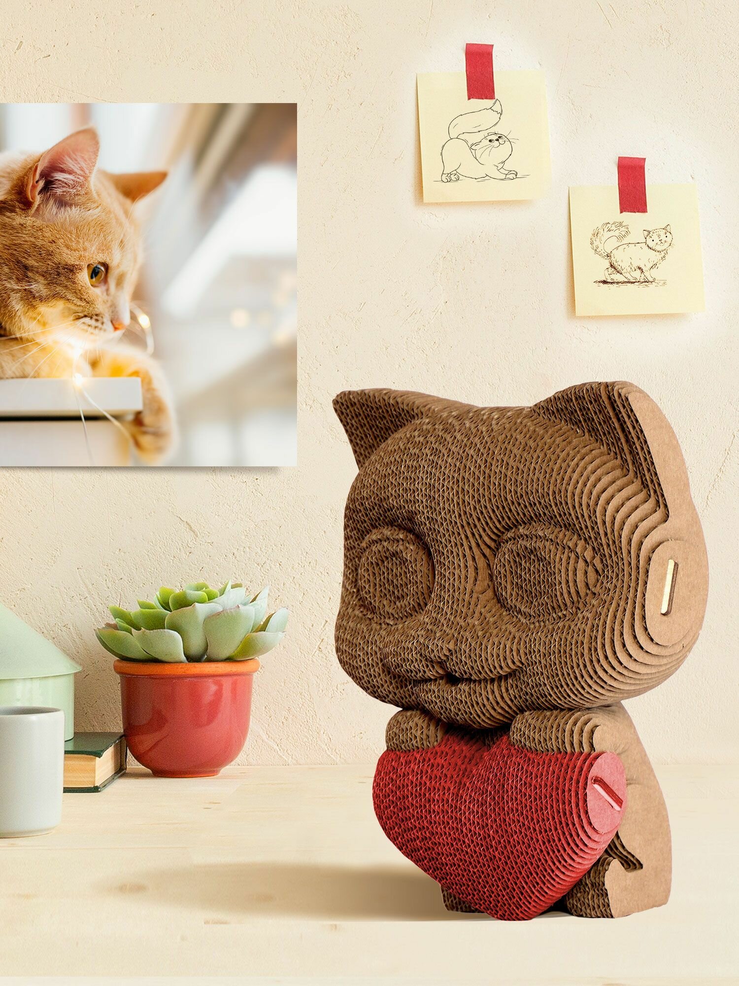 3D-пазл "Котенок с Сердцем" Razumcraft, картон, для взрослых, детей от 6 лет