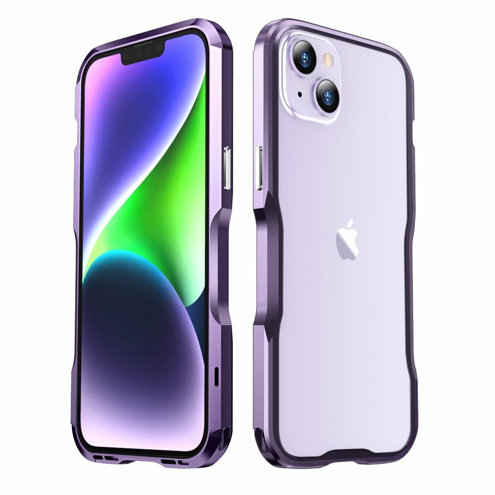 Чехол для Apple iPhone 14 Plus (Эпл Айфон 14 Плюс) металлическим каркасом из алюминиевого сплава , металлический каркас, защита от падения