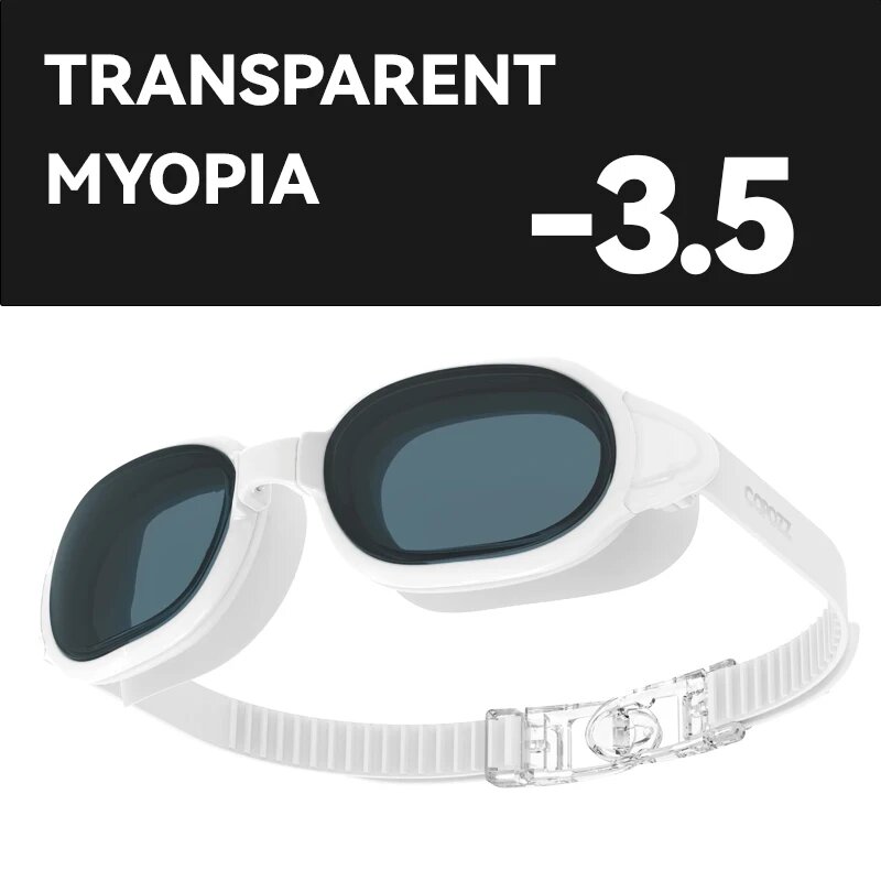 COPOZZ очки для плавания с диоптриями Белый, Myopia White -3.5