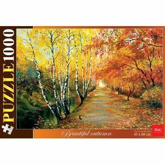 Пазл 1000 элементов "Золотая осень" Hatber / готовый пазл 45*68 см / для детей от 7 лет