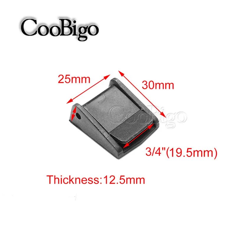 Пряжки пластиковые черные 25x30x12.5 мм, 19.5mm Webbing
