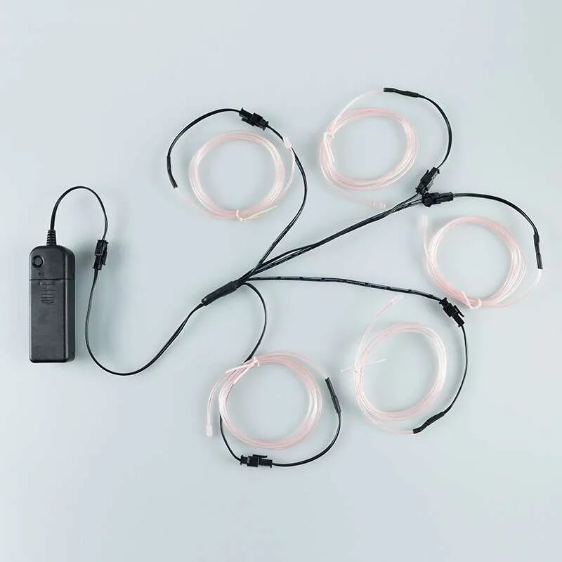 Гибкий светодиодный светящийся неоновый шнур, нить с кабелем 1-5 светодиодов для украшения White