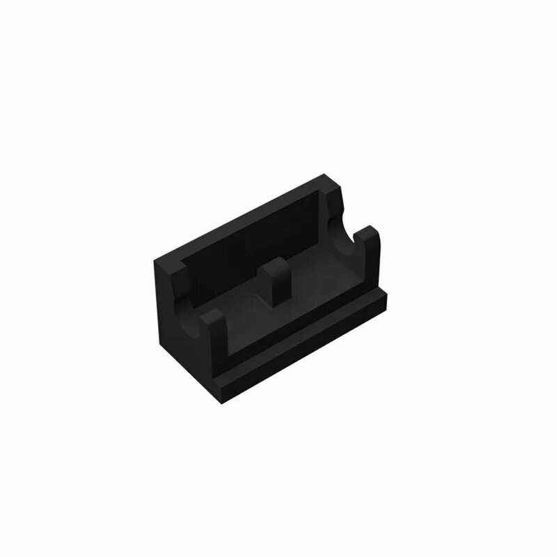 Черный пластиковый строительный блок 1x2 (10 шт)