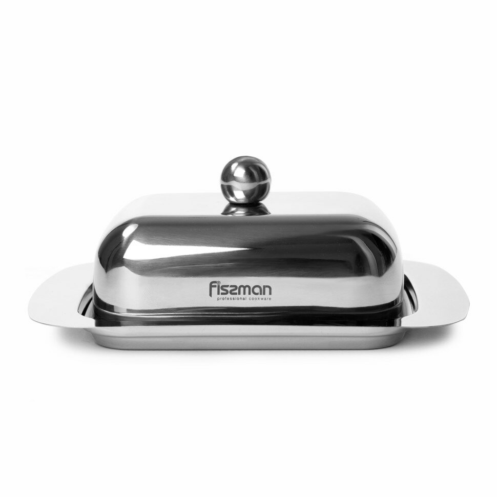 5870 FISSMAN Маслёнка со стальной крышкой 18х12х7 см (нерж. сталь)