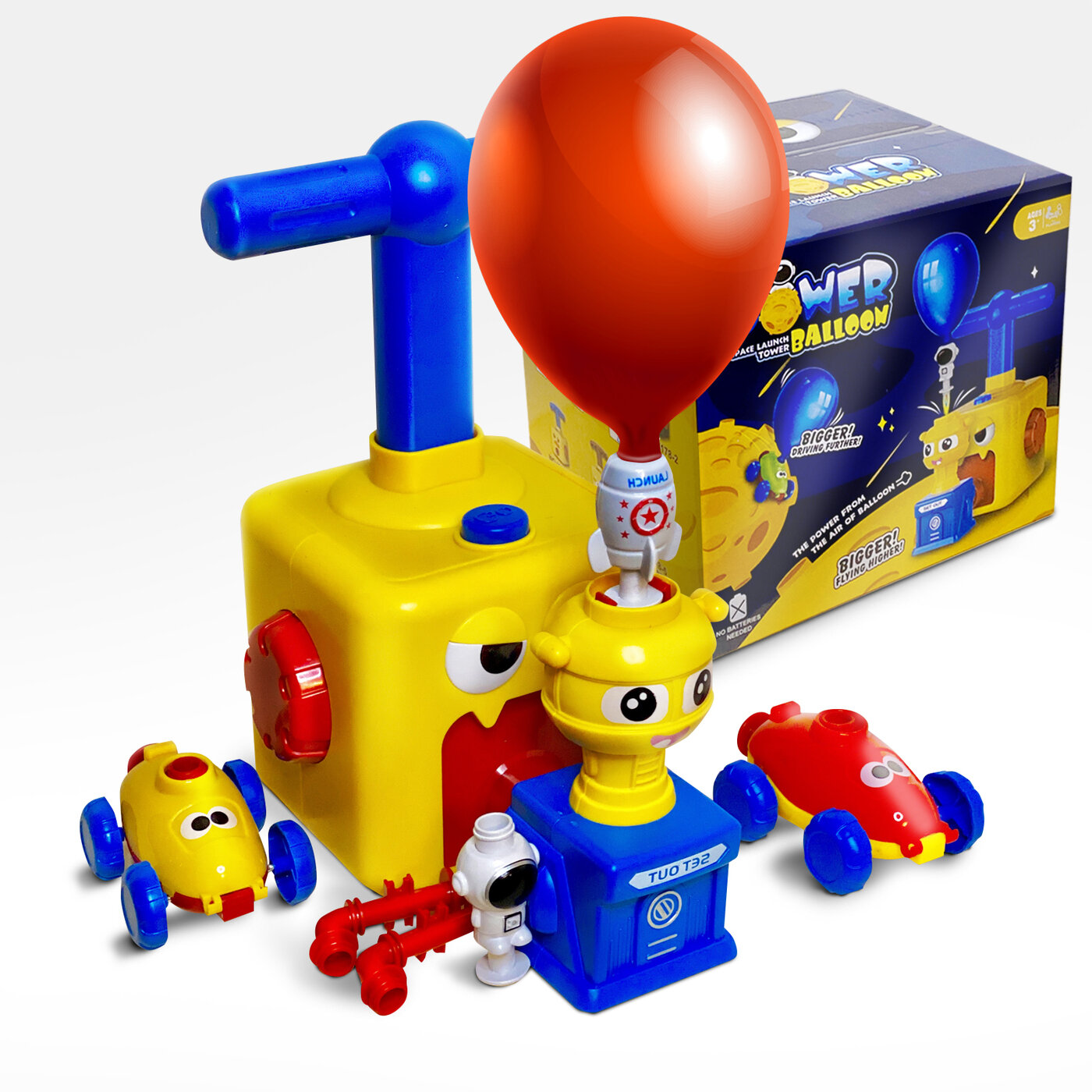 Детская игрушка, реактивная машинка гонка на воздушном шаре Power Balloon. Аэротранспорт. Подарок мальчику девочке на новый год. Детский игровой набор. Машинка игрушка для ребенка